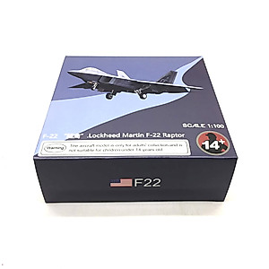 TECKEEN 1/100 Scale US F22 Raptor Stealth Fighter Model Plane Alloy Fighter Military Model Diecast Plane Model for Collection