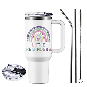 Inspirational Gifts for Women, Little Reminders You Are Enough Tumbler 40oz, Mental Health Gifts, Motivational Positive Affirmations Uplifting Recovery Healing Encourage Gift for Coworker Friend