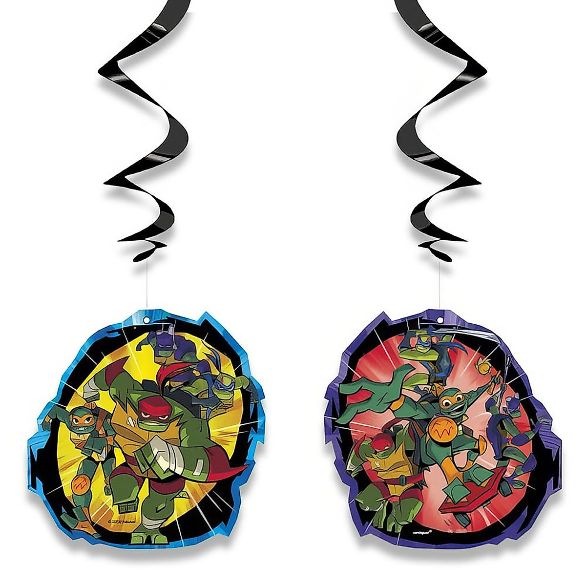Unique Ninja Turtles Hanging Swirl Decorations - 26" | Black | 3 Pcs