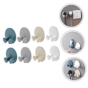 jojofuny 8pcs Socket Toothbrush Color Racks Car Phone Heavy Charging Organizers Seamless Key Adhesive Hanging Management Wire Line Stands for Hook Practical Cable Office Storage Mobile