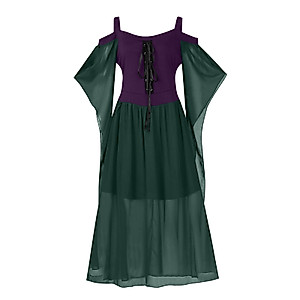 Renaissance Faire Costume Women Butterfly Sleeve Chest Braces Ren Faire Corset Little Red Riding Hood Costume Women Costume for Women Renaissance Accessories Women Black Gothic Dress（2-Navy,5X-Large）