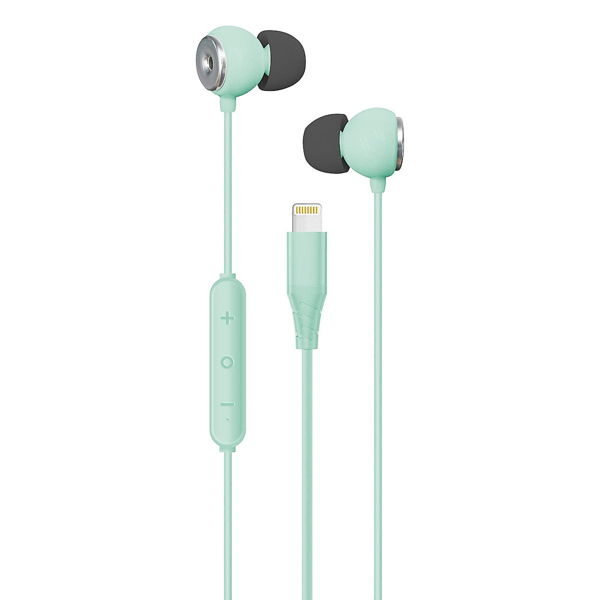 Realm Lightning Earbuds for iPhone Apple MFi Certified Headphones with Lightning Connector in Ear Headphones with Built in Microphone Hands Free Calling and Track Controls Green