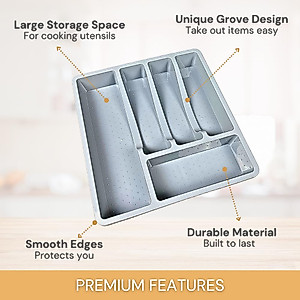 Kitchen Drawer Organizer, Compact Cutlery Organizer, Narrow Utensil Divider Tray, Small Silverware Holder Spoon Fork Flatware Storage, One-size (Compact Cutlery Organizer)