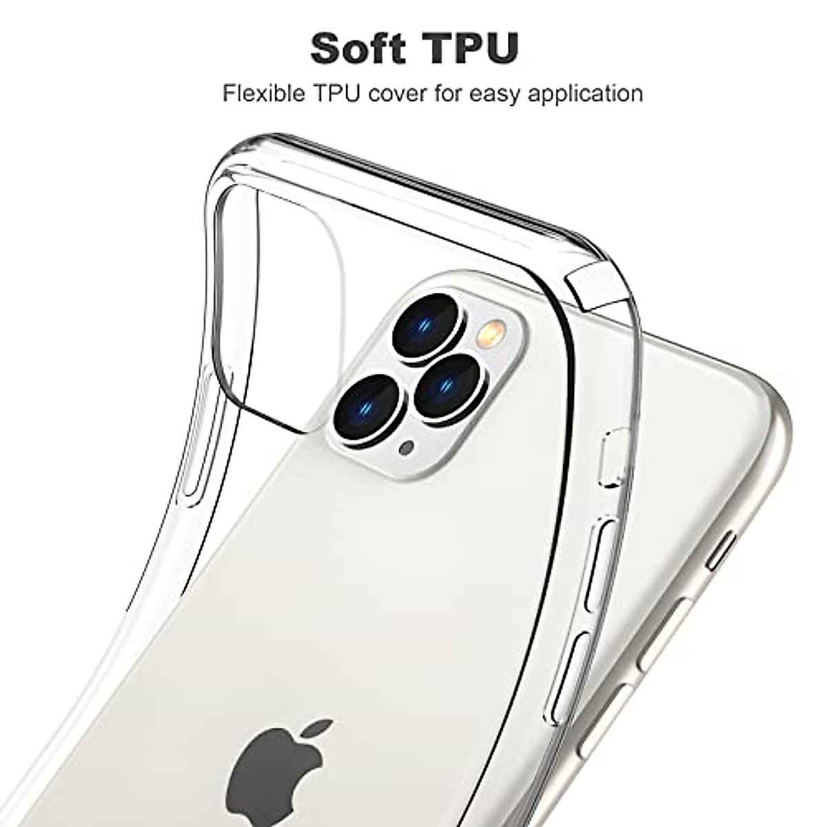 JJGoo Compatible with iPhone 11 Pro Max Case Clear, Transparent Soft Shockproof Protective Slim Thin Bumper Cover Phone Case- 6.5 inch