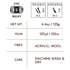 Lion Brand Yarn Hue & Me Bulky Yarn, Agave, 1 Skein