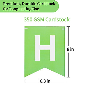 LITAUS, Green Blue Happy Birthday Banner - Pre-Strung, 9 ft, No DIY | Birthday Decorations | Happy Birthday Sign for Birthday Decor, Backdrop | Birthday Banner for Women, Men