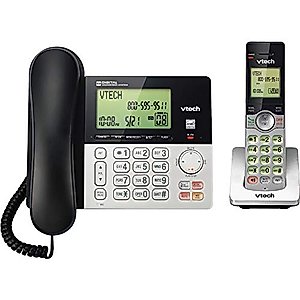 VTech CS6949 DECT 6.0 Standard Phone - Black, Silver 4.4" x 7.8" x 7.8"