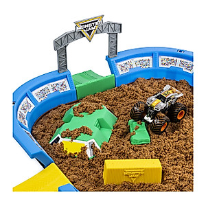 Monster Jam, Monster Dirt Arena 24-Inch Playset with 2lbs of Monster Dirt and Exclusive 1:64 Scale Die-Cast Monster Jam Truck