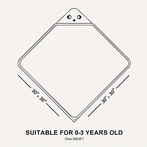 SYNPOS Hooded Baby Towel Set - Ultra Soft & Absorbent Bamboo Cotton Bath Towel and Washcloth - Perfect Newborn Essential Cute Frog Design - 30 x 30 Inch