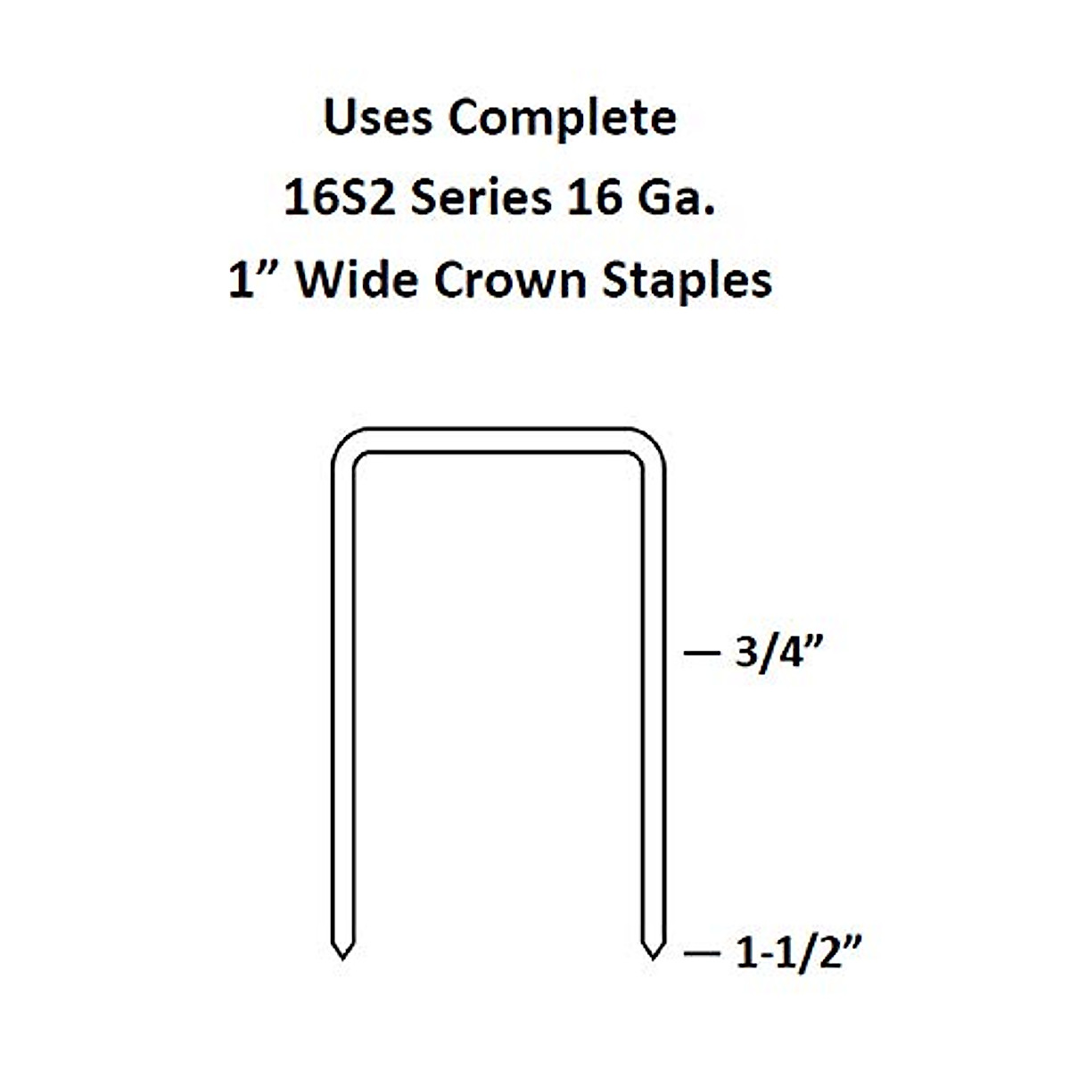 Complete C-W1638B ProGrade 1" Wide Crown Stapler 16 Gauge for 3/4 to 1-1/2 Bostitch Type 16S2 Staples