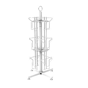 11702-white FixtureDisplays 14 X 14 X 30" 12 Vertical Pockets Spinning Greeting/Post Card Rack 11702-WHITE
