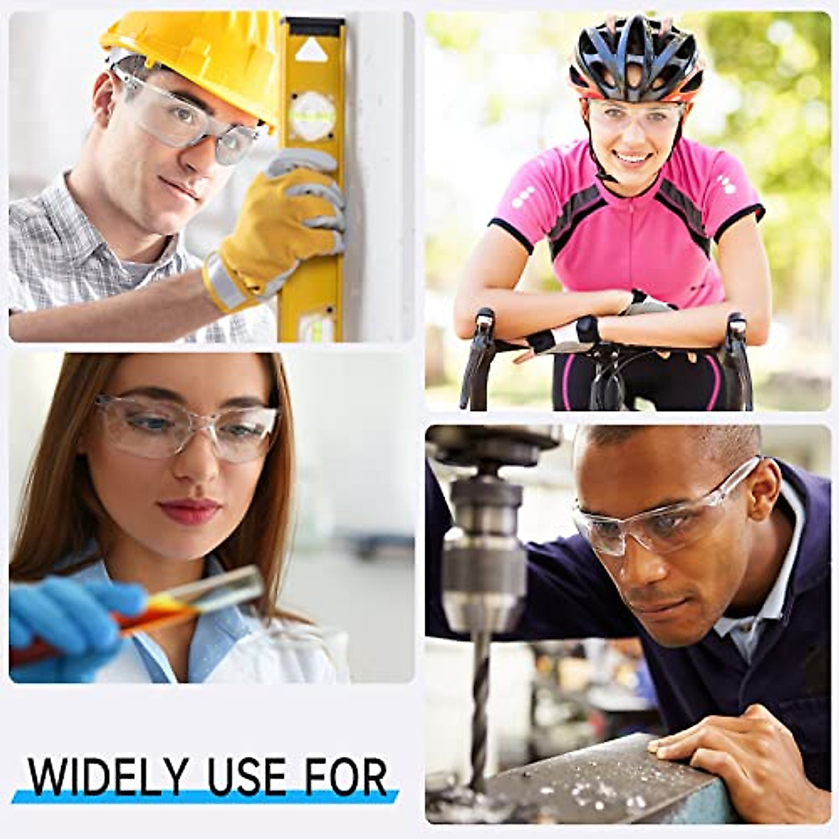 Salfboy Safety Glasses ANSI Z87.1 Scratch Resistant Glasses for Women Man Lab Goggles UV Eye Protection
