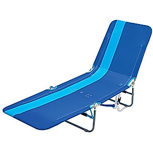 Ostrich Lounge Chaise & Rio Beach Portable Folding Backpack Beach Lounge Chair with Backpack Straps and Storage Pouch, Blue Stripe, ·72“ x 22“ x 10"