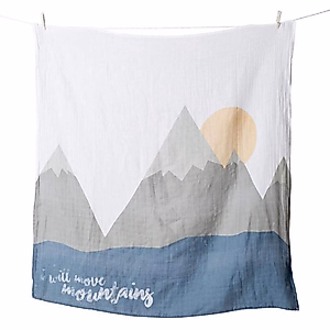 lulujo Baby’s First Year Milestone Blanket and Card Set | 40in x 40in (I Will Move Mountains)