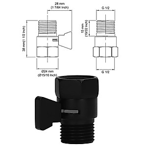 G1/2 Inch Shower Head Bathroom Kitchen Stopcock