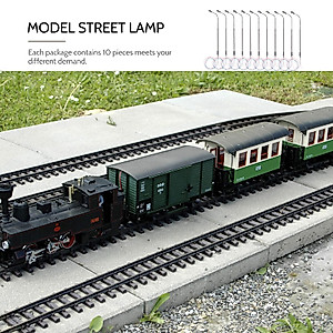 10PCS Model Railway Train Lamp Post 1: 150 Scale Street Lights T N Scale LEDs Light 3V Train Scenery Miniature Accessories