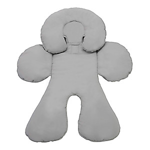 Pro Goleem Infant Car Seat Head Neck Body Support, Ultra-Soft Minky and Microfiber Newborn Car Seat Insert, Perfect for Car Seat, Stroller, 2-in-1 Reversible, for Boys and Girls, Gray