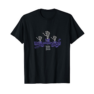 The Haunted Mansion Beware Hitchhiking Ghosts Retro Logo T-Shirt