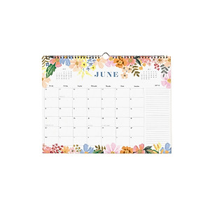RIFLE PAPER CO. 2024 Appointment Calendar | 12 Month Dated Calendar, Space for Daily Engagement and Monthly Notes, Double Spiral with Center Notch for Easy Hanging (12" L x 16" W), Blossom