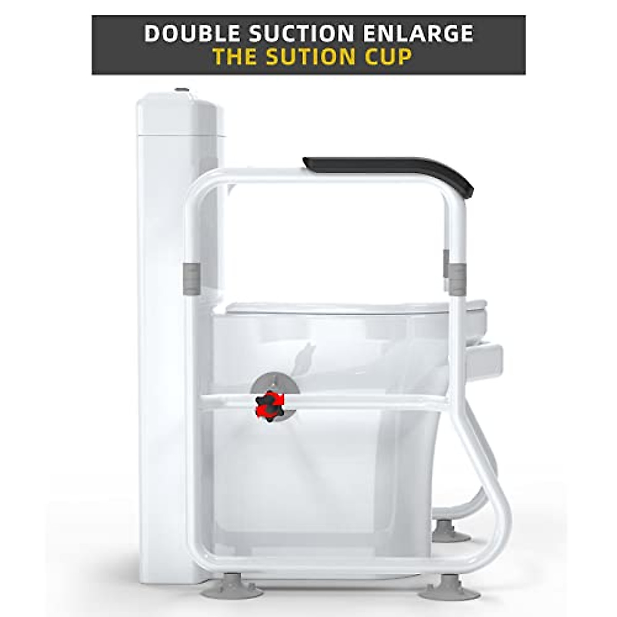 Toilet Rail Bathroom Safety Frame Medical Railing Helper for Elderly, Handicap, Disabled, Seniors,Bariatric Assist Handrail Grab Bar Adjustable Height,Padded Arms Fit Most Toilet Seats