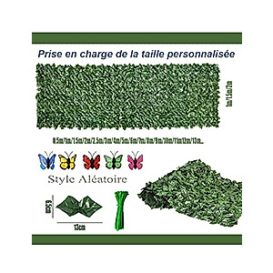 Artificial Ivy Privacy Fence Screen Artificial Green Wall,Artificial Green Wall, Plant Wall Panel Screen Fencing Roll Ivy Privacy Screen Outdoor Wall Covering(Size:1x1m/3.28x3.28ft)