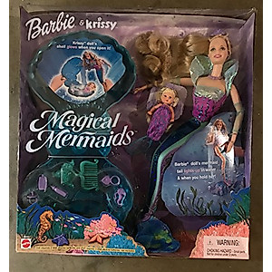 Magical Mermaids Barbie and Krissy Doll Light-up Tail with Glowing Shell Set