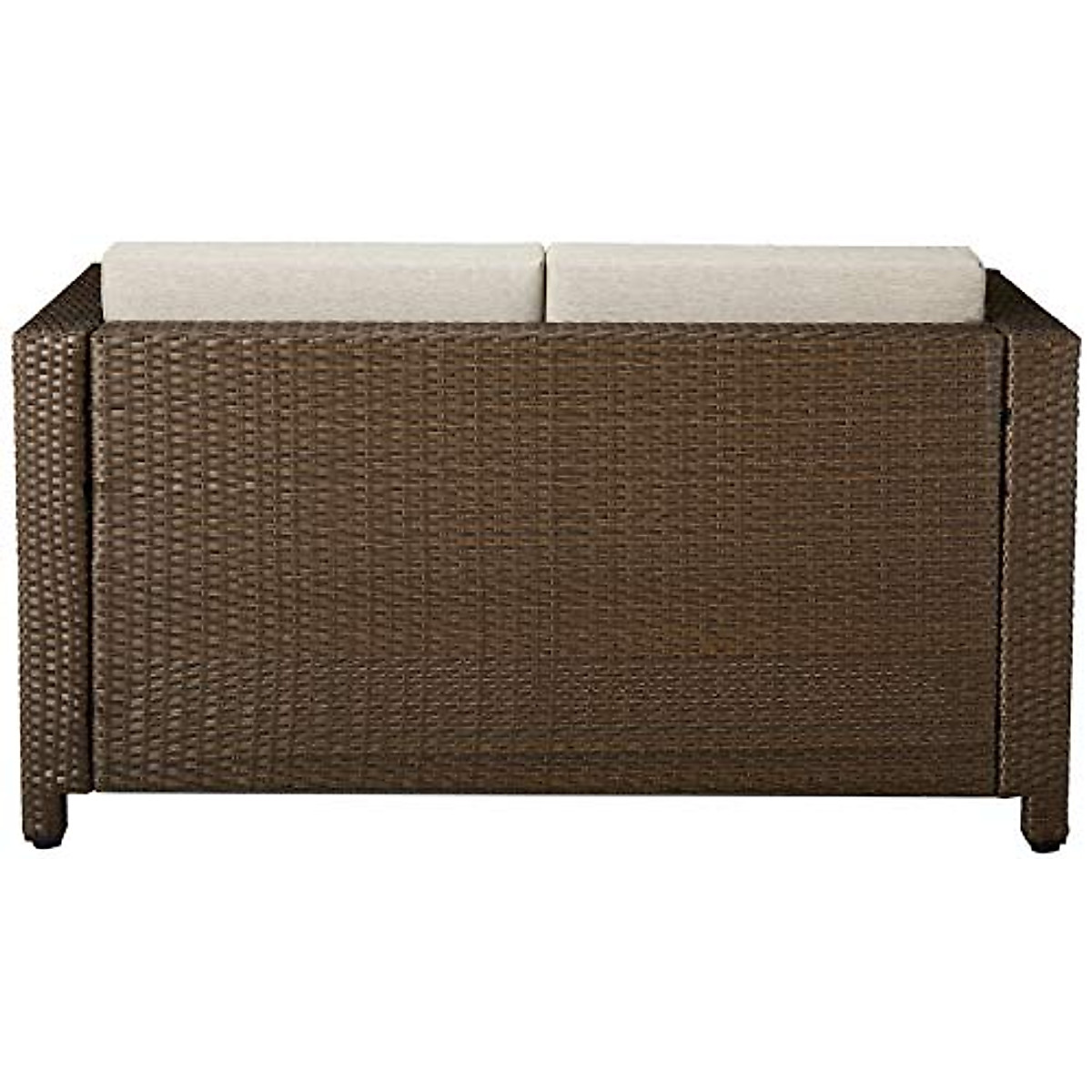 Christopher Knight Home Puerta Outdoor Wicker Loveseat with Cushions, Brown / Ceramic Grey Cushions