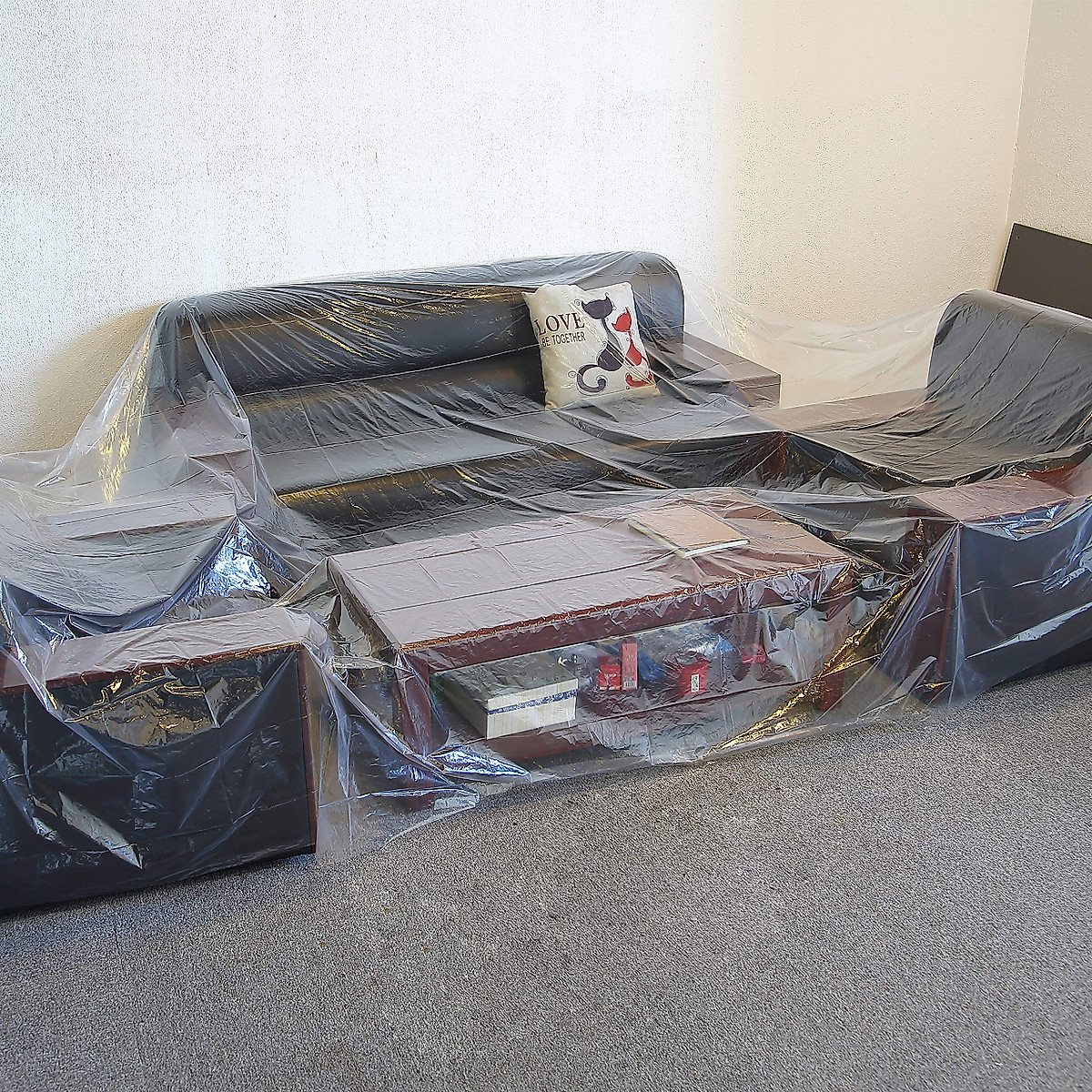 Bates- Plastic Drop Cloth, Drop Cloth 9x12, Plastic Cover, Clear Plastic Tarp, Plastic Tarp for Painting, Plastic Sheeting for Painting, Plastic Drop Cloths for Painting, Paint Plastic Drop Cloth