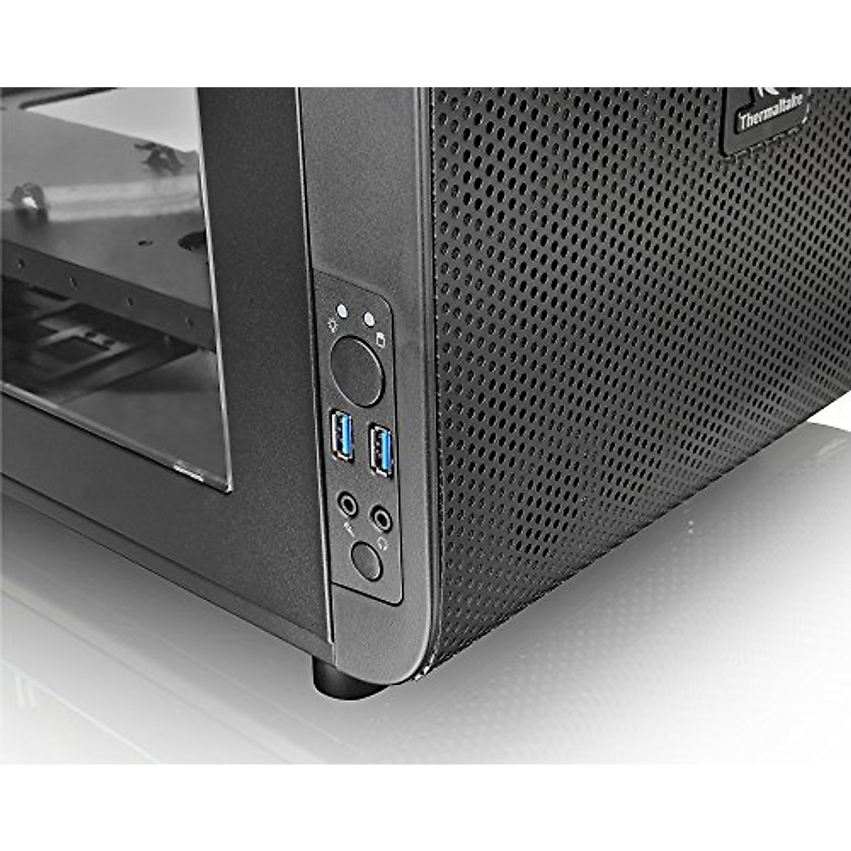 Thermaltake Core V21 SPCC Micro ATX, Mini ITX Cube Gaming Computer Case Chassis, Small Form Factor Builds, 200mm Front Fan Pre-installed, CA-1D5-00S1WN-00 Black