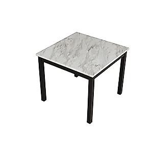 ERDAYE 5 Pcs 5-Piece Counter Height Set with One Faux Marble Table and Four Velvet Upholstered-Seat Chairs for Home Kitchen Dining Room Furniture Breakfast, Lunch and Dinner, Black