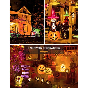 L LOHAS LED Halloween Orange LED Light Bulbs Outdoor, A19 9W(60W Equivalent) Orange Colored Light Bulb, E26 Base, Non-Dim, 4-Pack