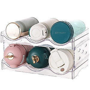 Water Bottle Organizer for Cabinet,Stackable Bottle Holder Storage,Wine and Drink Organizer Stand for Pantry Organizer Kitchen Countertop,Refrigerator,Cabinet,Freezer