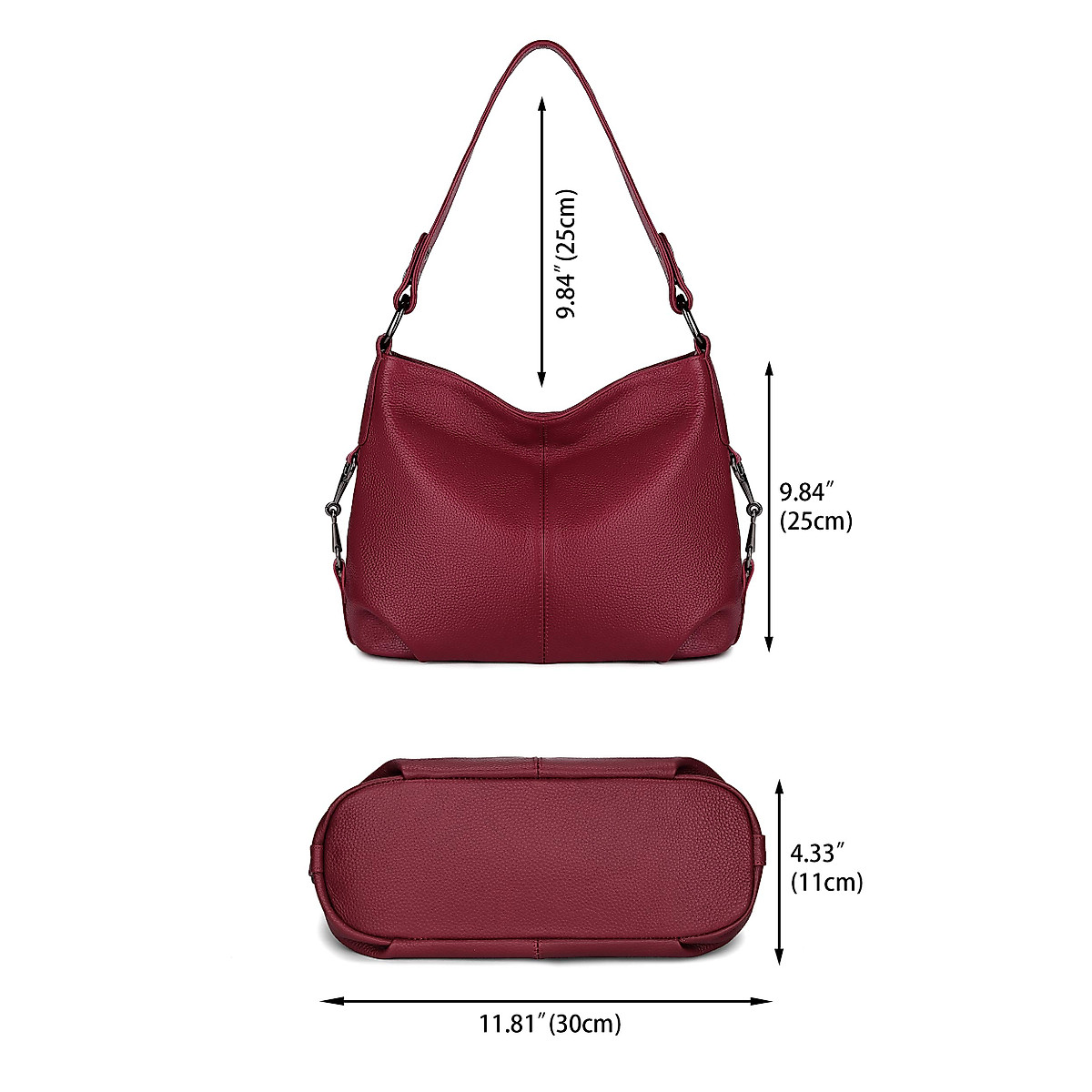 YALUXE Shoulder Bag Genuine Leather Tote Handbag Crossbody Bags for Women