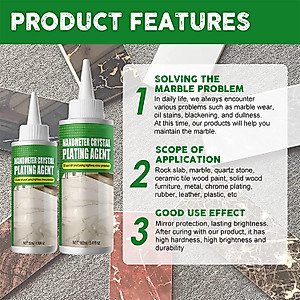 2 Pack Marble Nano Crystal-Plating Agent, Stone Crystal Plating Agent, Nano Crystal Plating Agent for Kitchen, Plastic Crystal Plating Agent