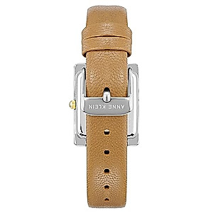 Anne Klein Women's Japanese Quartz Dress Watch with Leather Strap, Brown, 17 (Model: AK/2707TTTN)