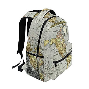 Nander Backpack Travel World Map Painting School Bookbags Shoulder Laptop Daypack College Bag for Womens Mens Boys Girls