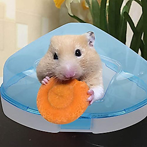 POPETPOP Hamster Sand Bathroom Plastic Sand Bath Container with Scoop Hamster Bathroom Sauna Toilet Bathtub for Mouse Hamster Chinchilla Rat Gerbil (Blue)