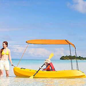 KUUQA Kayak Boat Canoe Sun Shade Canopy for Single Person, Kayak Accessories Valentines Day Anniversary Birthday Gifts for Him Her Husband Wife（Orange）