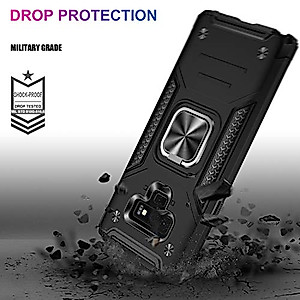 IKAZZ Galaxy Note 9 Case,Samsung Note 9 Cover Dual Layer Soft Flexible TPU and Hard PC Anti-Slip Full-Body Rugged Protective Phone Case with Magnetic Kickstand for Samsung Galaxy Note 9 Black