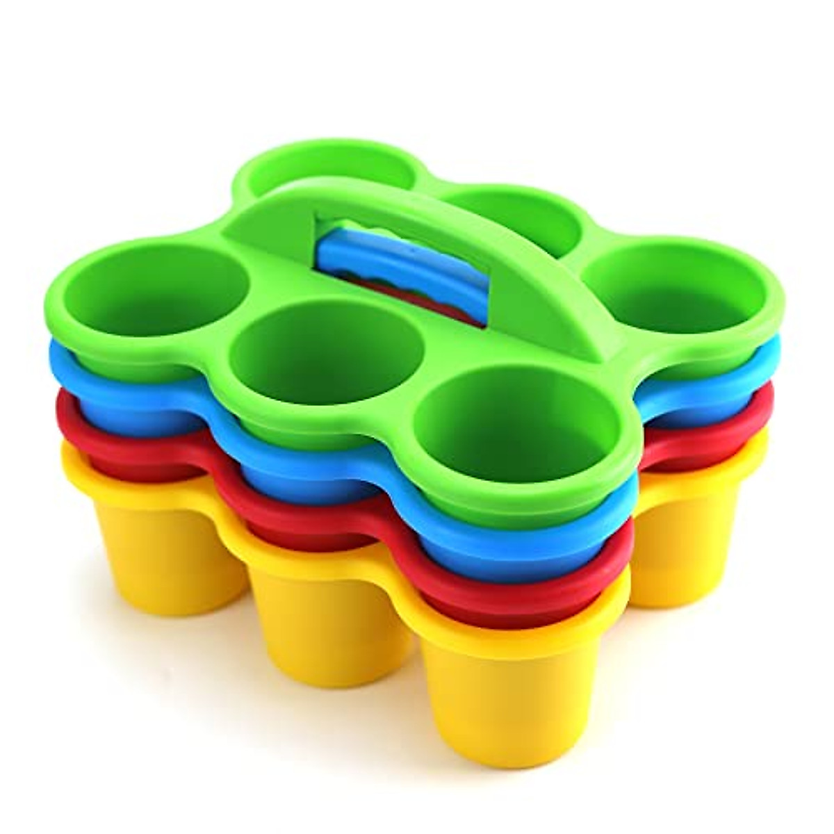 4Pcs Carry Caddy - Stackable for Easy Storage 6 Compartments Caddy - Classroom Caddies for Teachers and Daycare Supplies