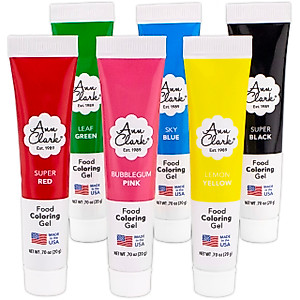 Ann Clark Professional-Grade Food Coloring Gel & Easter Egg Dye Made in USA, 7 oz. Tubes, 6 Colors