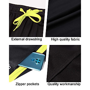 ZEROWELL Men’s Athletic Pants with Zipper Pockets Open Bottom Lightweight Sweatpants, for Workout, Running, Gym, Training (0125-Black S)