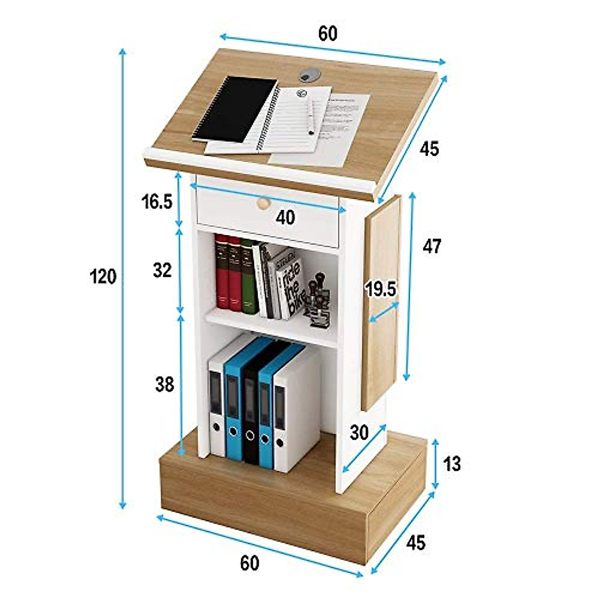 MObyat Lectern Podium Stand,Lectern Meeting Room Floor Lecture Table Teacher Podium Table for Company Campus