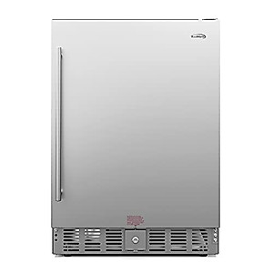 KoolMore 23.4” Built-In Mini Fridge for Food and Beverages with Glass Shelves, Stainless Steel Door, Adjustable Temperature, LED Light, for Home, Office, Garage, or Dorm [5 Cu. Ft.] (KM-BIR5C-SS)
