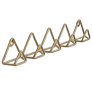 MyGift Modern Gold Metal Wall Key Rack Organizer for Wall with 5 Hooks and Triangle Design