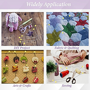 Sunenlyst 500 PCS Straight Pins, 1.75IN Quilting Pins Long Yellow Glass Ball Head Sewing Pins for Fabric, Stainless Steel Dressmaker for Sewing, Crafts, Jewelry Making, DIY