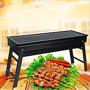 LSJZZ Charcoal Grill,Outdoor Folding Barbecue Portable BBQ Screw Type BBQ Camping Grills,for Smoker BBQ for Picnic Garden Terrace Camping Travel
