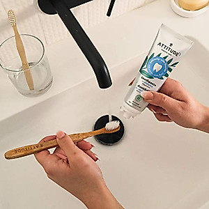 ATTITUDE Toothpaste with Fluoride, Prevents Tooth Decay and Cavities, Vegan, Cruelty-Free and Sugar-Free, Whitening, Peppermint, 4.2 Oz