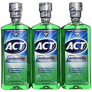 Act Anticavity Fluoride Mouthwash Mint 18 fl oz (Pack of 3)