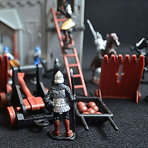 Medieval Castle Toy, Castles Knights Soldiers Model Kit Knight Figures Playset Fort Building Kit, DIY Assembled Castle Model Set, Playset Gifts(Type A)
